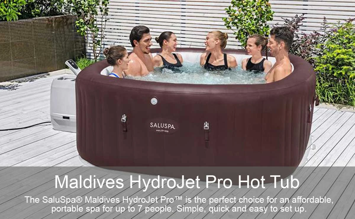 SaluSpa Maldives HydroJet Pro - 7-Person LED Spa with 180 Jets