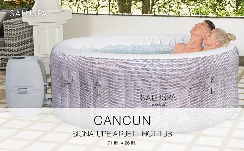 SaluSpa Cancun AirJet Hot Tub | 2-4 Person Compact Spa