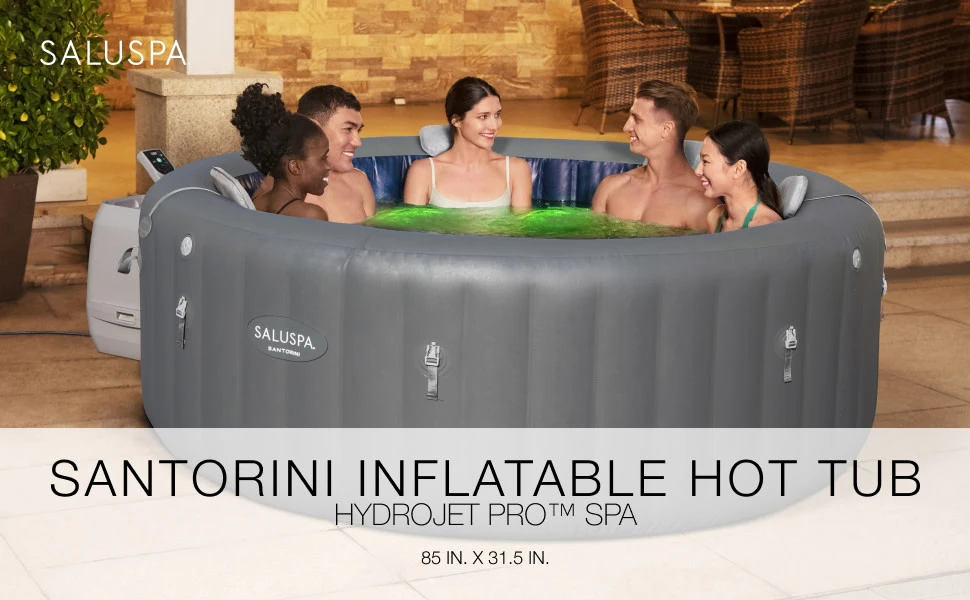 SaluSpa Santorini HydroJet Pro Hot Tub - 7 Person LED Spa